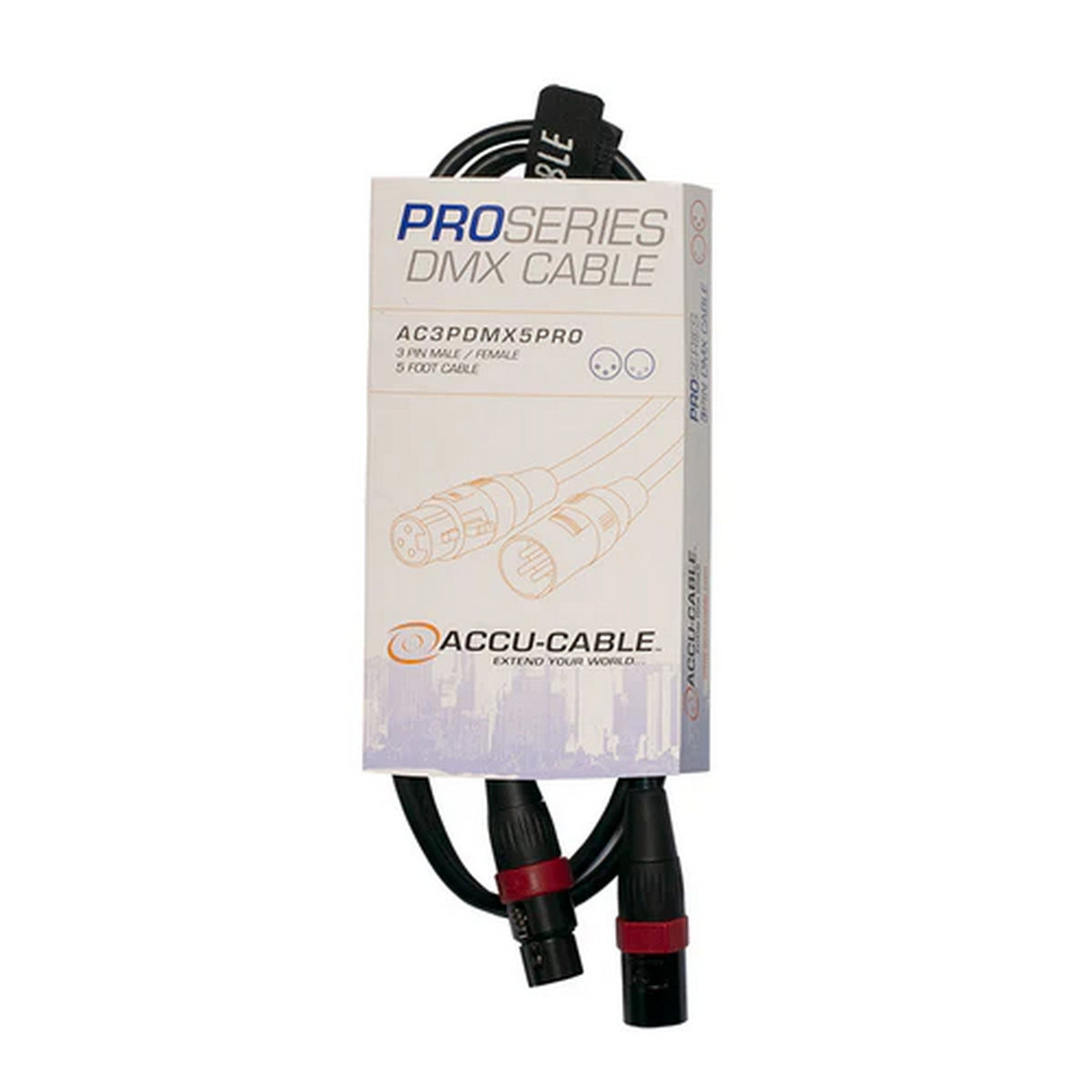 Accu Cable AC3PDMX5PRO Pro Series 3‑Pin DMX Cable, 5‑Feet – AVLGEAR