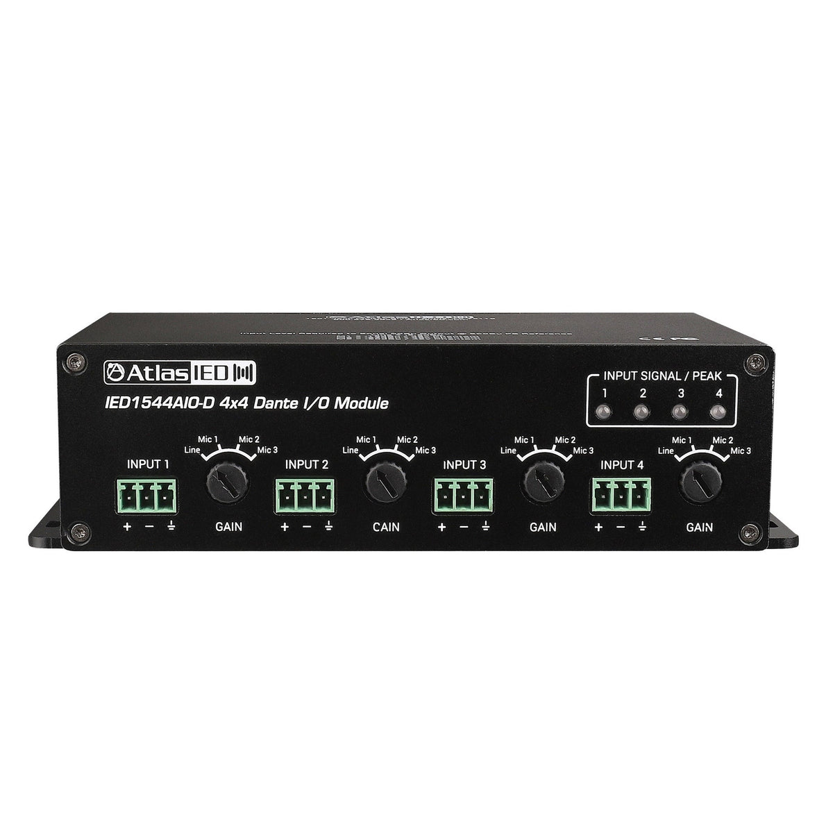AtlasIED 1544AIO‑D 4×4 Audio I/O Module with PoE and Dante – AVLGEAR