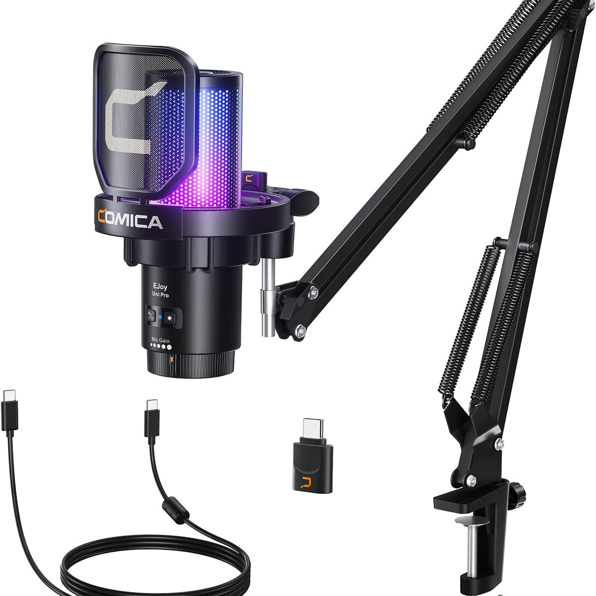 COMICA EJoy Uni Pro A Wireless USB Gaming Microphone with Boom Arm ...
