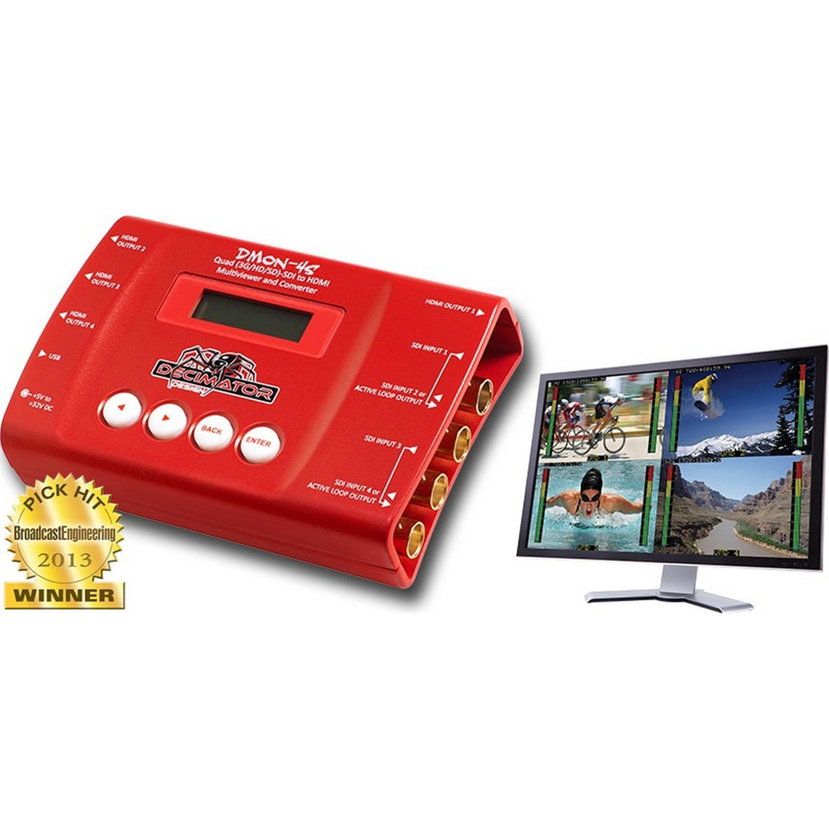 Decimator Design DMON-4S 3G HD SDI to HDMI Quad Process Multiviewer Co ...