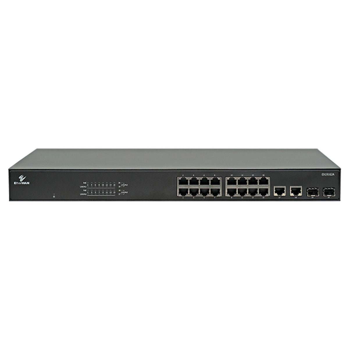 EtherWAN EX19162A Unmanaged 16-Port Gigabit PoE Ethernet Switch with 2 ...