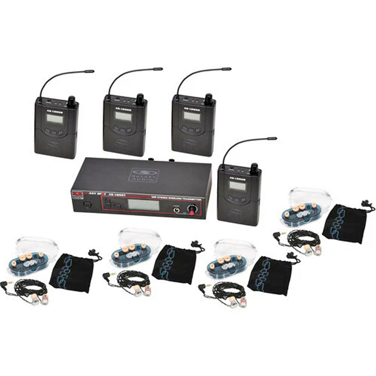 Galaxy Audio AS-1206 4-Pack Wireless In-Ear Monitors P4 470–494 MHz ...