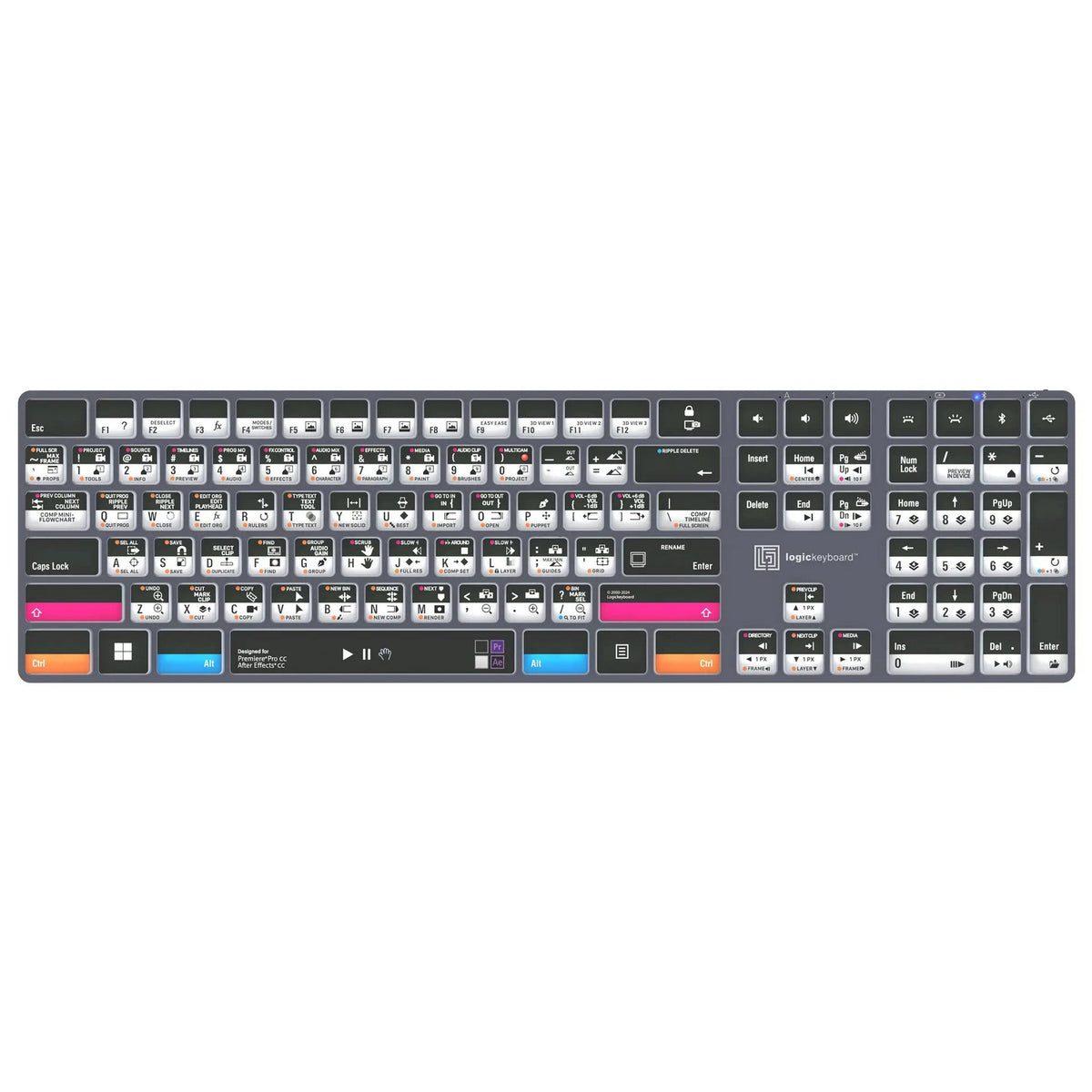 Logickeyboard TITAN Wireless Backlit Keyboard for Premiere Pro/After E ...