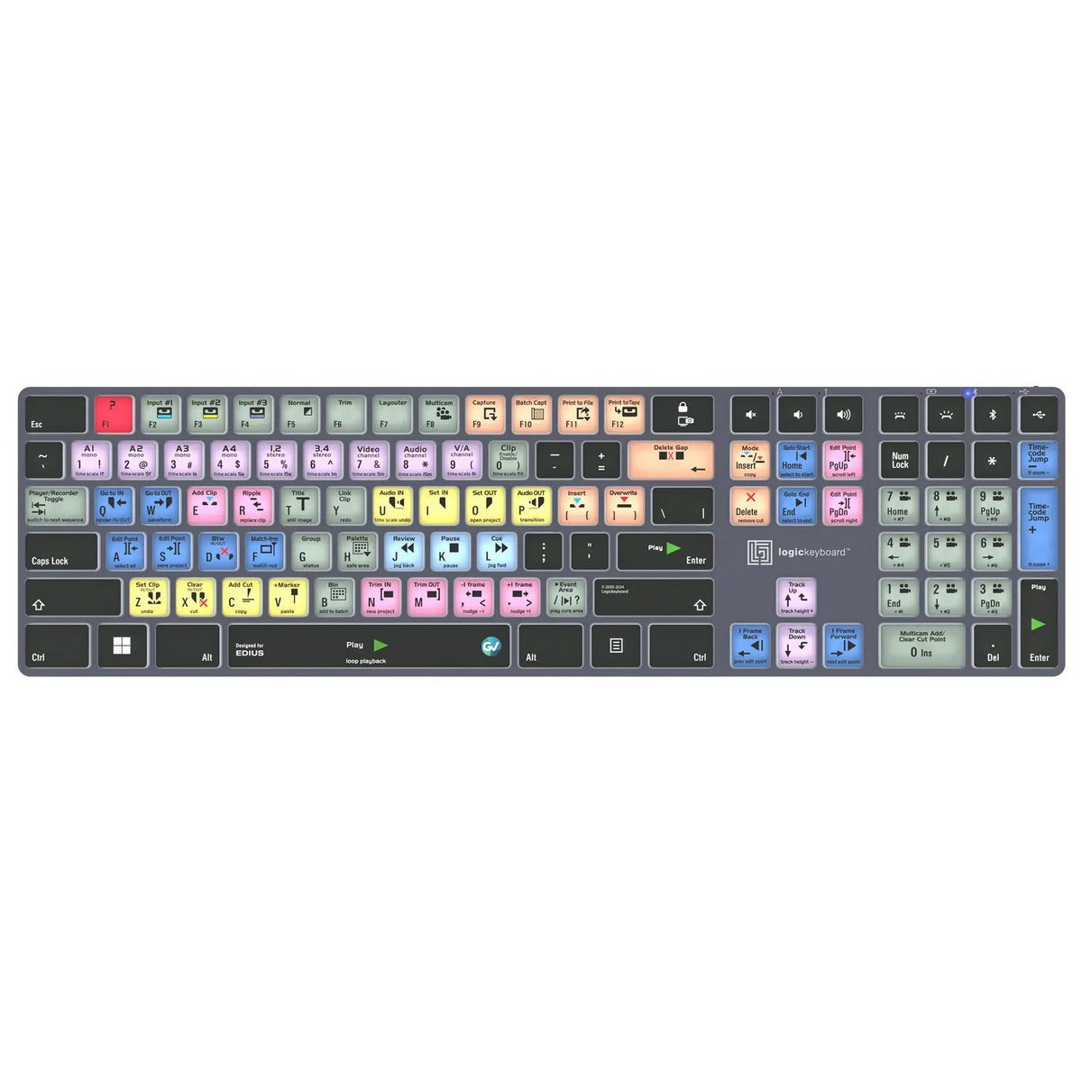 Logickeyboard TITAN Wireless Backlit Keyboard for EDIUS, US Windows ...