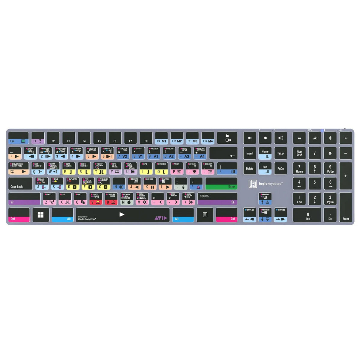 Logickeyboard TITAN Wireless Backlit Keyboard for Avid Media Composer ...
