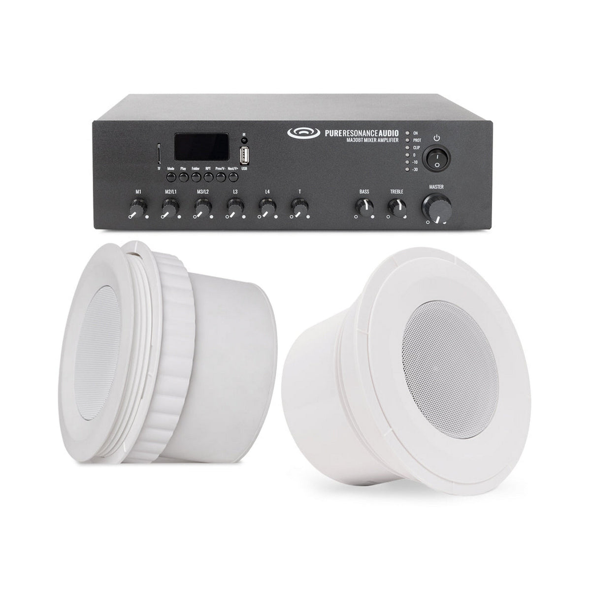 Pure Resonance Audio Auxiliary Area Sound System with (2) C5 4-Inch 70 ...