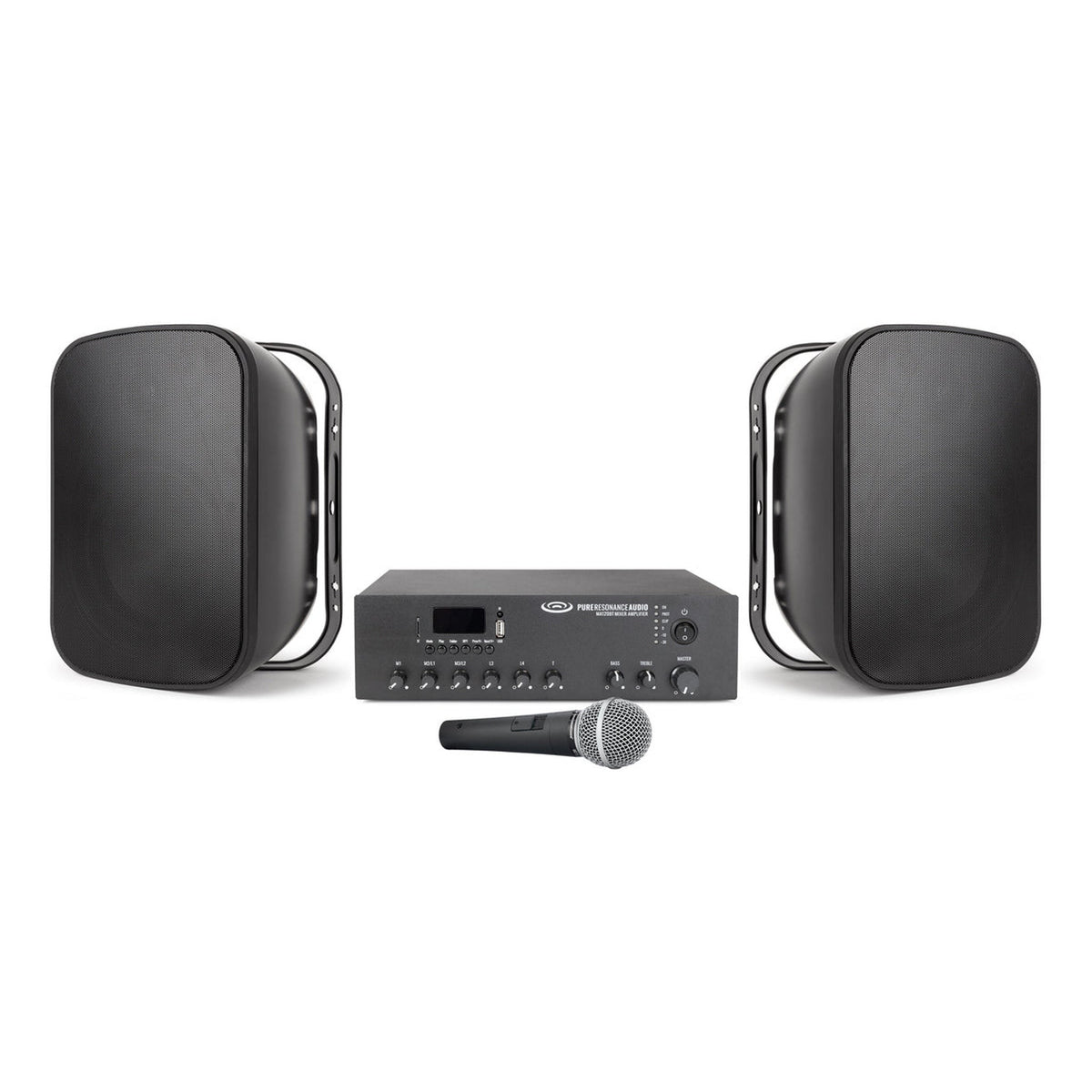 Pure Resonance Audio Conference PA System with 2 S6.1 Surface Mount Sp ...