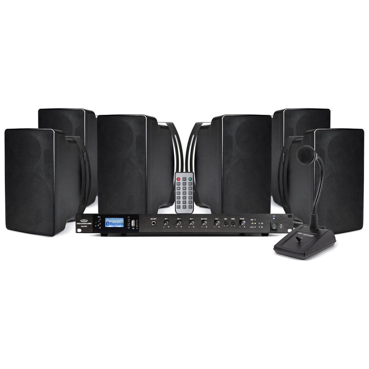 Pure Resonance Audio Paging Sound System with (6) S5 Indoor/Outdoor Su ...