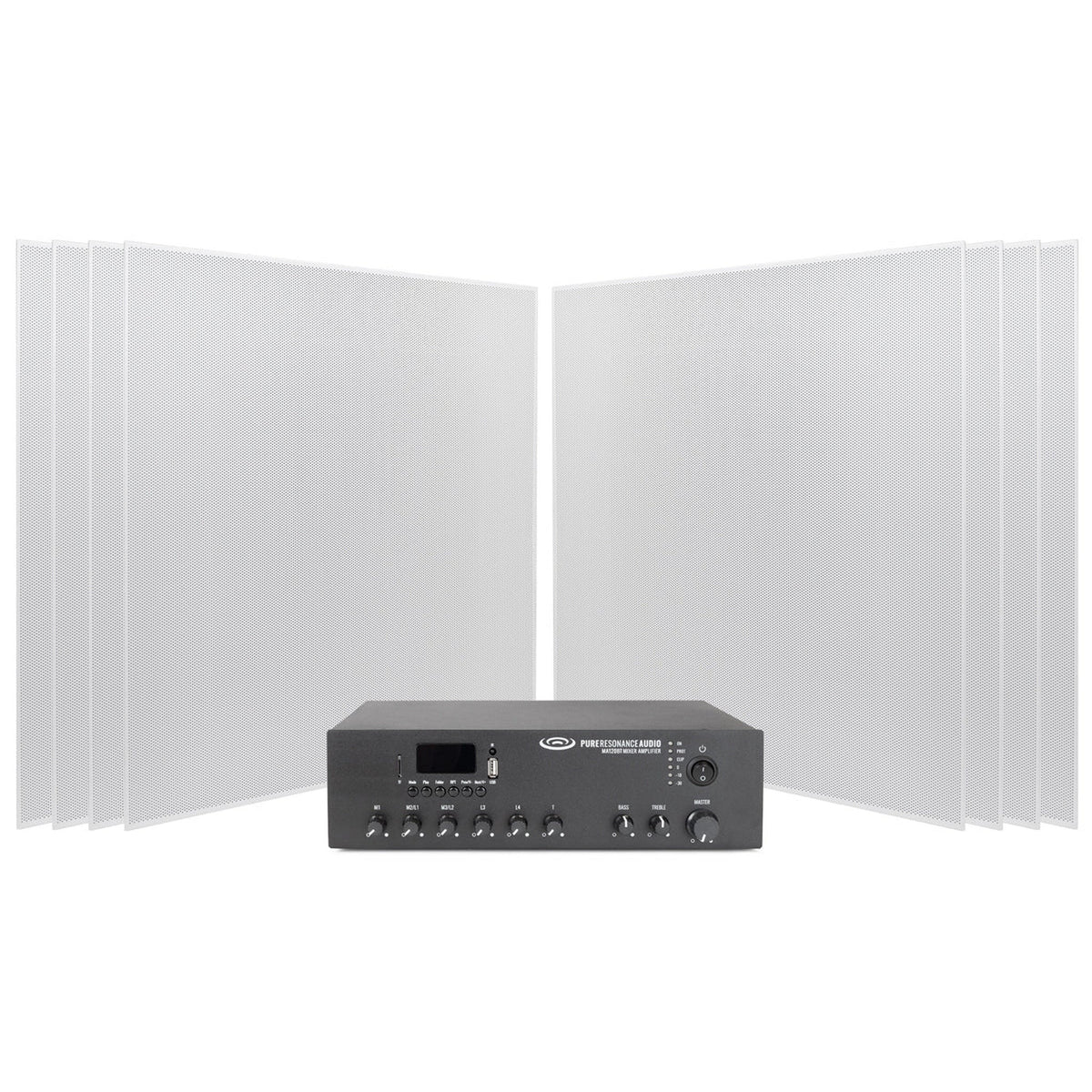 Pure Resonance Audio Office Sound System with 8 SP8 Ceiling Tile Speak ...