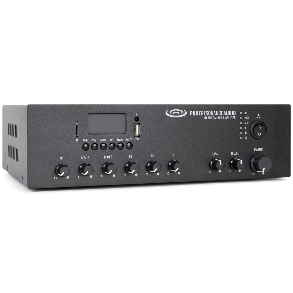 Pure Resonance Audio MA30BT 30W 7-Channel Commercial Mixer Amplifier w ...