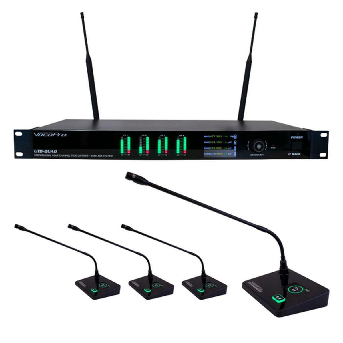 VocoPro UTD-QUAD-CONFERENCE Quad Digital Wireless Conference Microphon ...