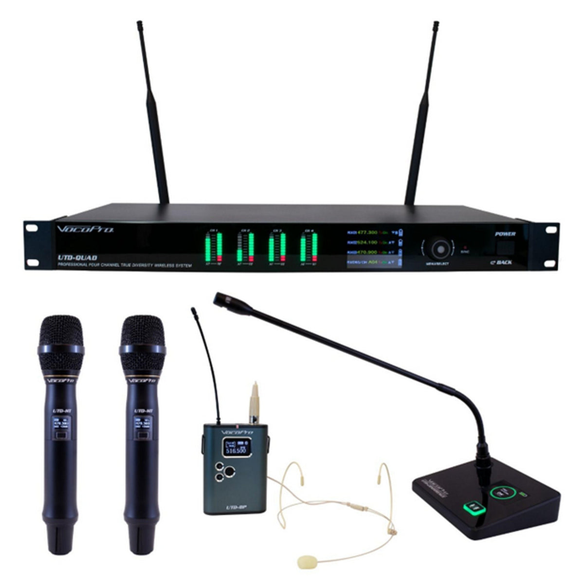 VocoPro UTD-QUAD-WORSHIP Quad Digital Wireless Microphone System – AVLGEAR