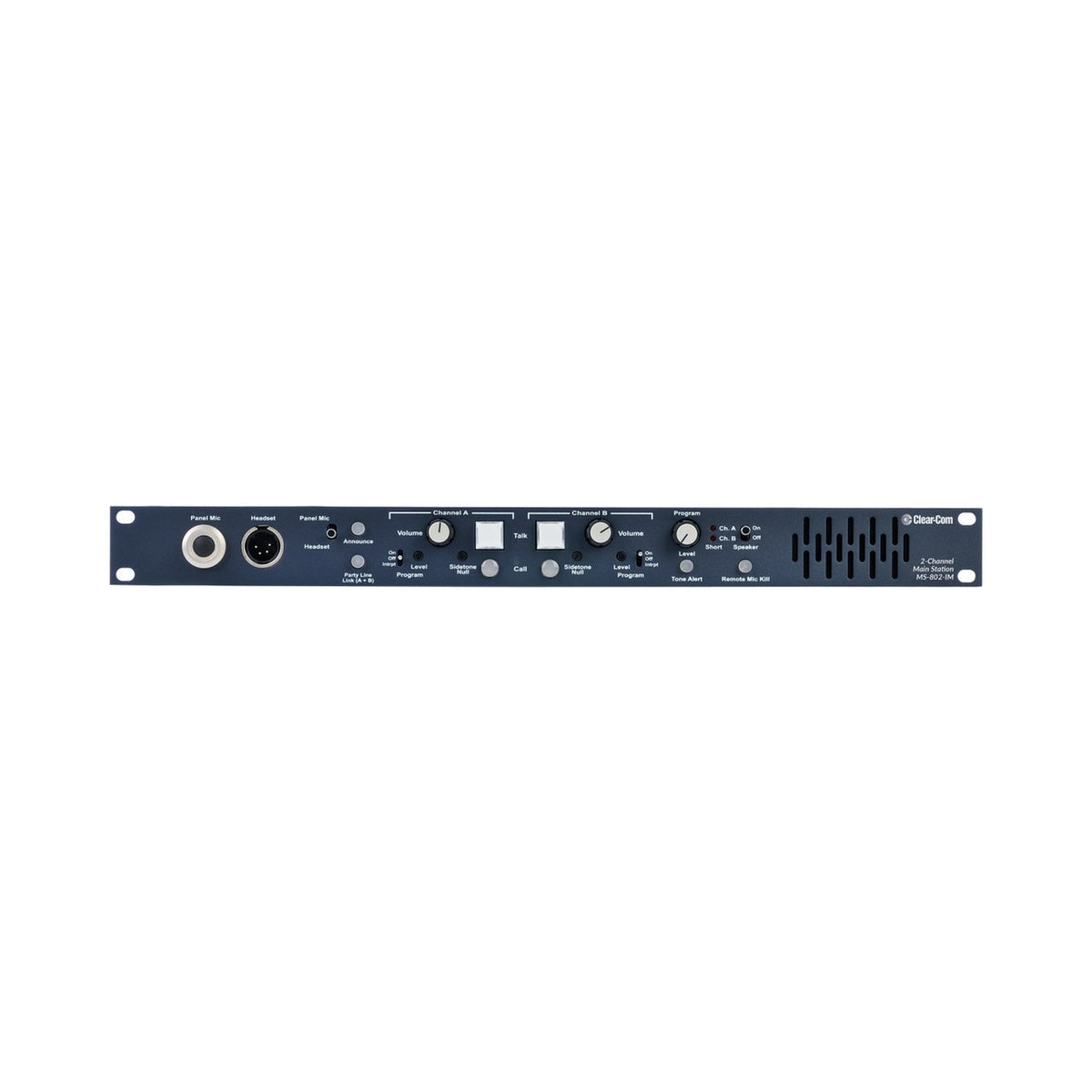 Clear-Com MS-802-IM 2 Channel 1RU Main Station – AVLGEAR