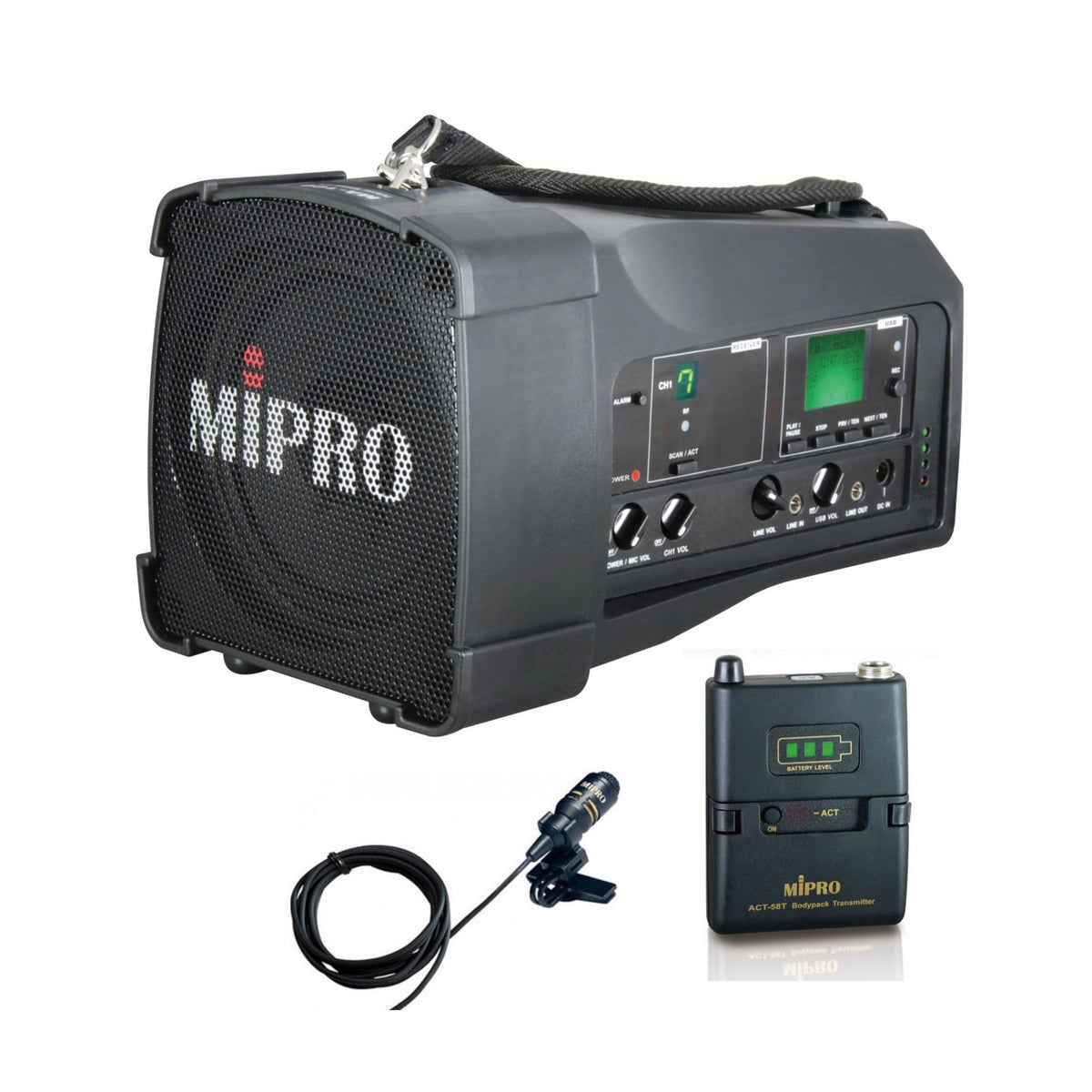 MIPRO MA-100/ACT-58T Portable Bluetooth PA System with Bodypack – AVLGEAR