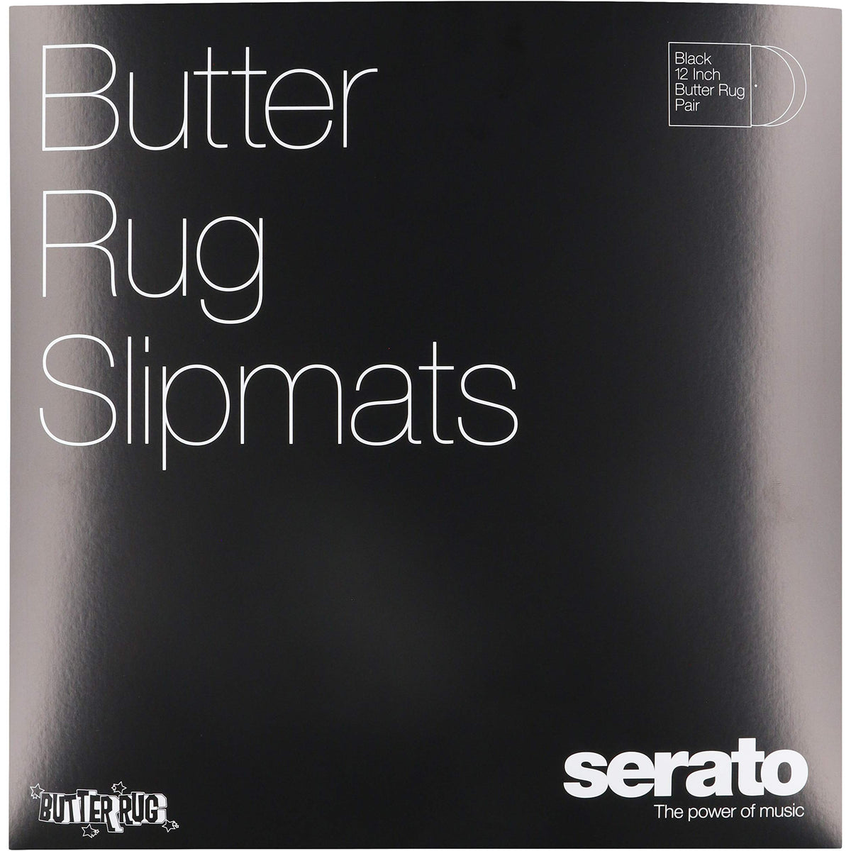 Serato 12-Inch Butter Rug Slipmat, Black Mat, White Logo – AVLGEAR