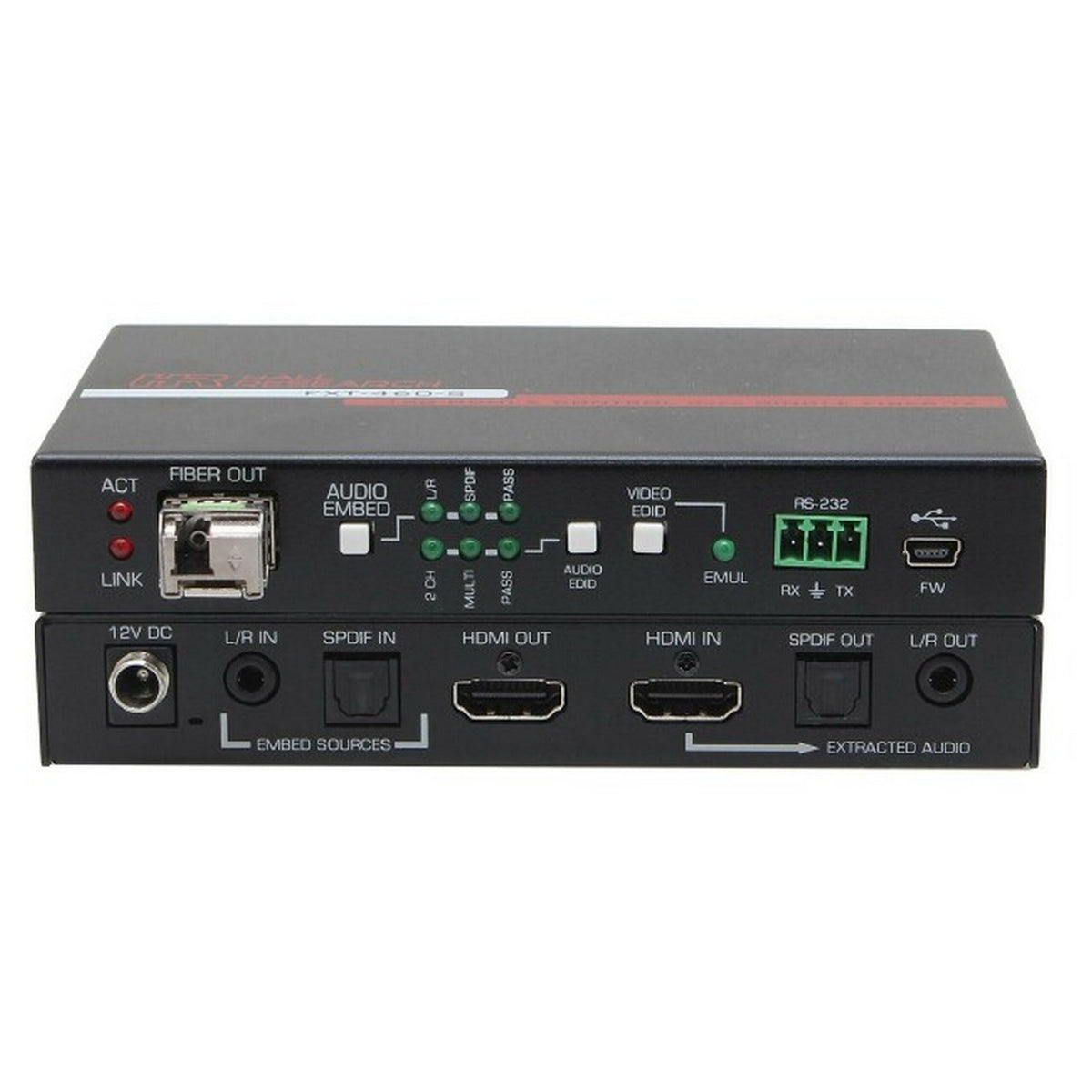 Hall Technologies FXT-460-S 4K HDMI 2.0 Fiber Optic Extender, Sender ...