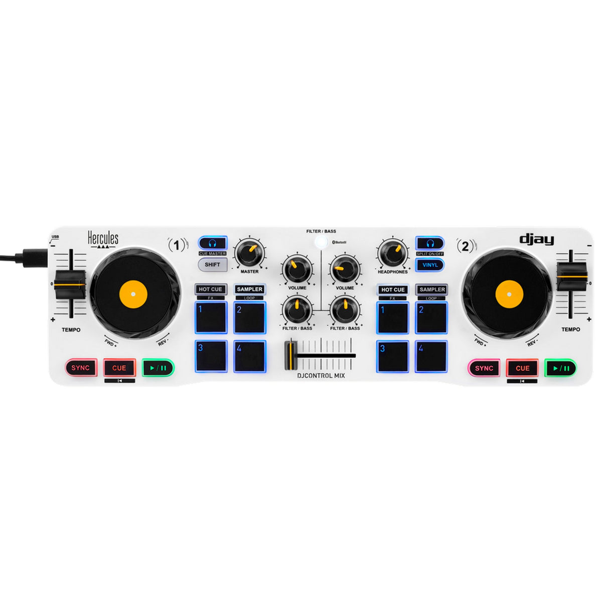 Hercules DJControl Mix Bluetooth Wireless Controller for Smart Phones ...