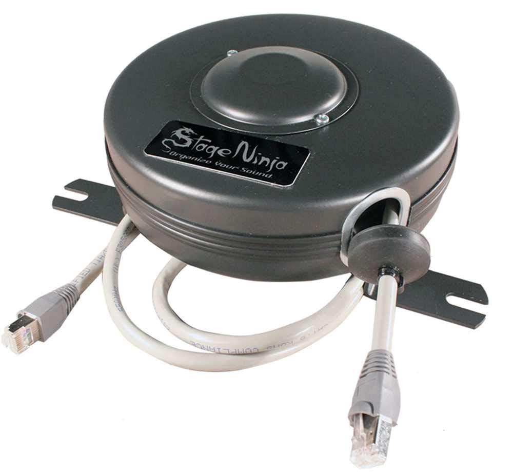 Stage Ninja CAT6-15-S 15 Foot Retractable CAT6 Shielded Cable Reel ...