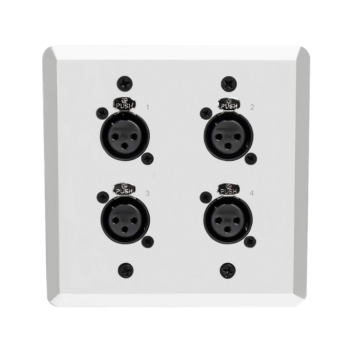 SoundTools WallCAT 2 Gang Wall Panel with 4 Female XLR to RJ45, Silver ...