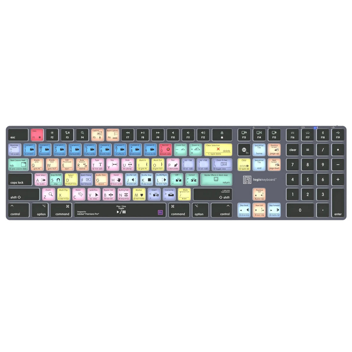 Logickeyboard Titan Wireless Backlit Shortcut Mac Keyboard for Adobe P ...