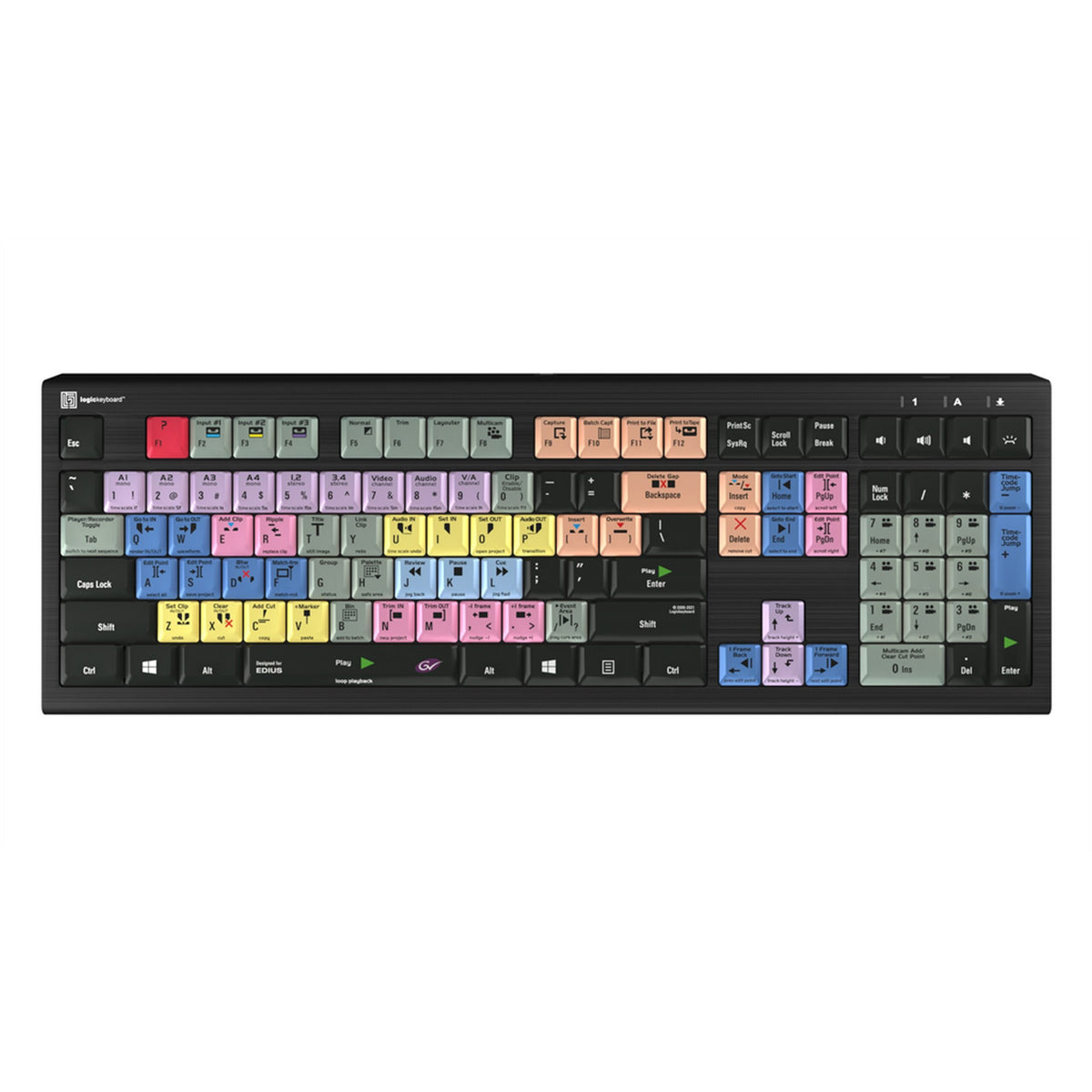 Logickeyboard Grass Valley EDIUS PC Astra 2 Backlit Shortcut Keyboard ...