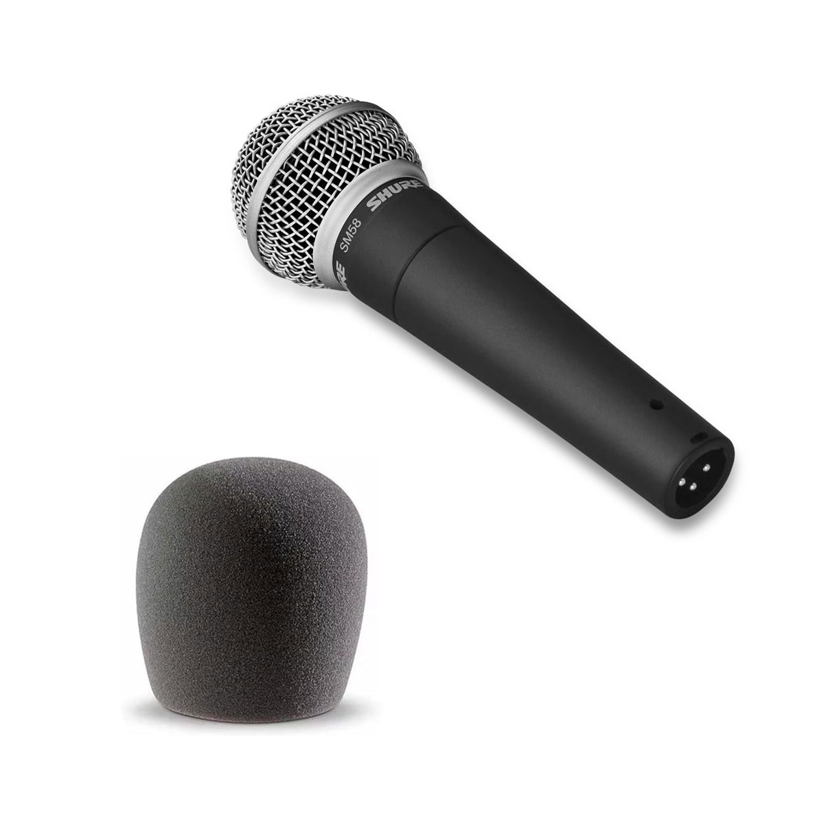 Shure SM58S Bundle Vocal Microphone with A58WS-GRA Grey Microphone Win ...