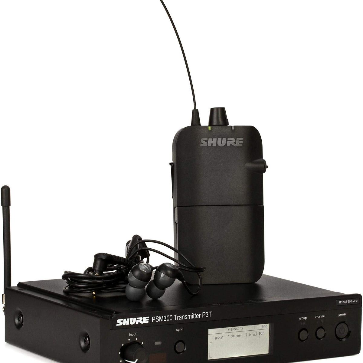 Shure P3TR112GR PSM300 Wireless Personal Monitor System with SE112-GR ...