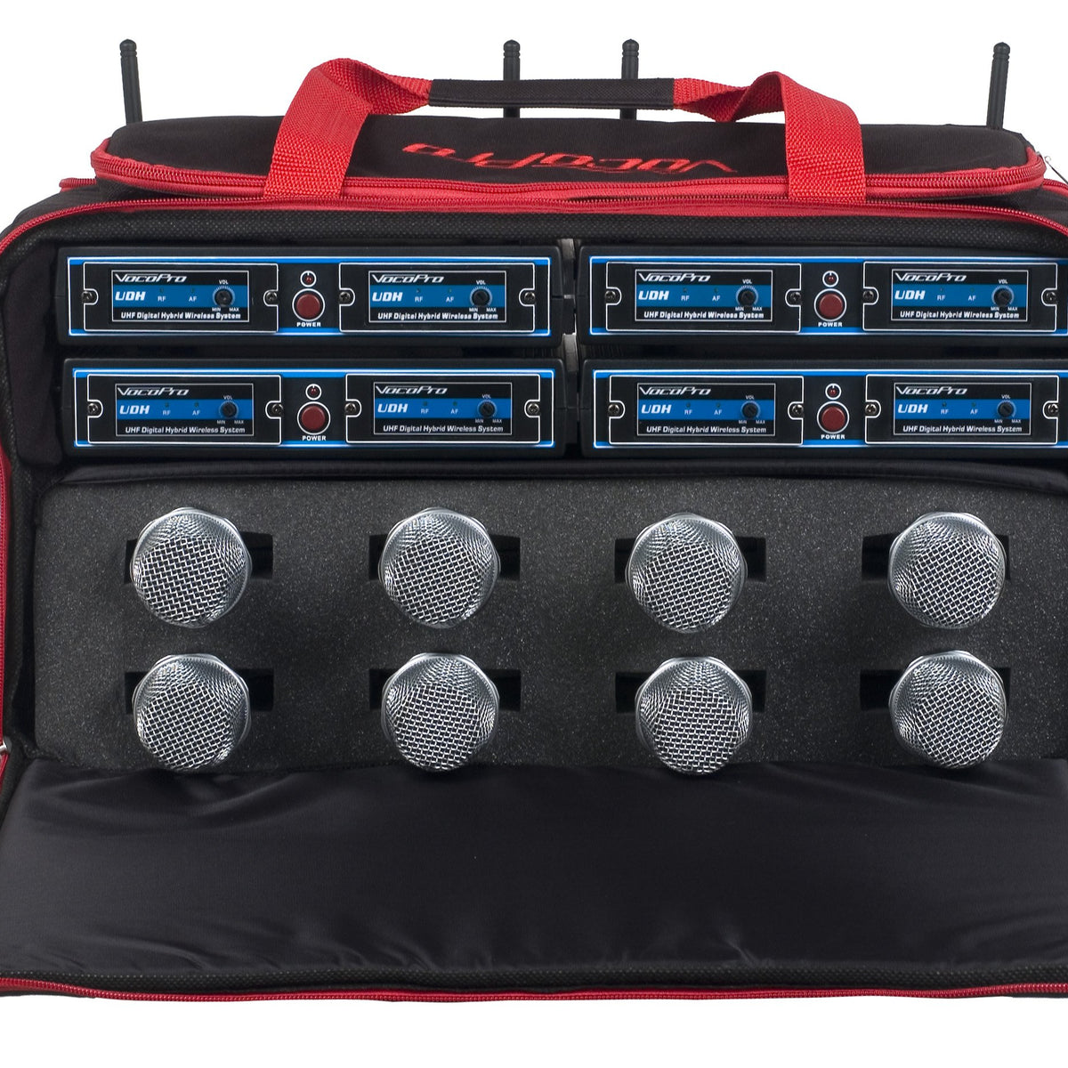 VocoPro UDH-CHOIR-8-MIB 8 Channel Wireless Handheld Microphone System ...